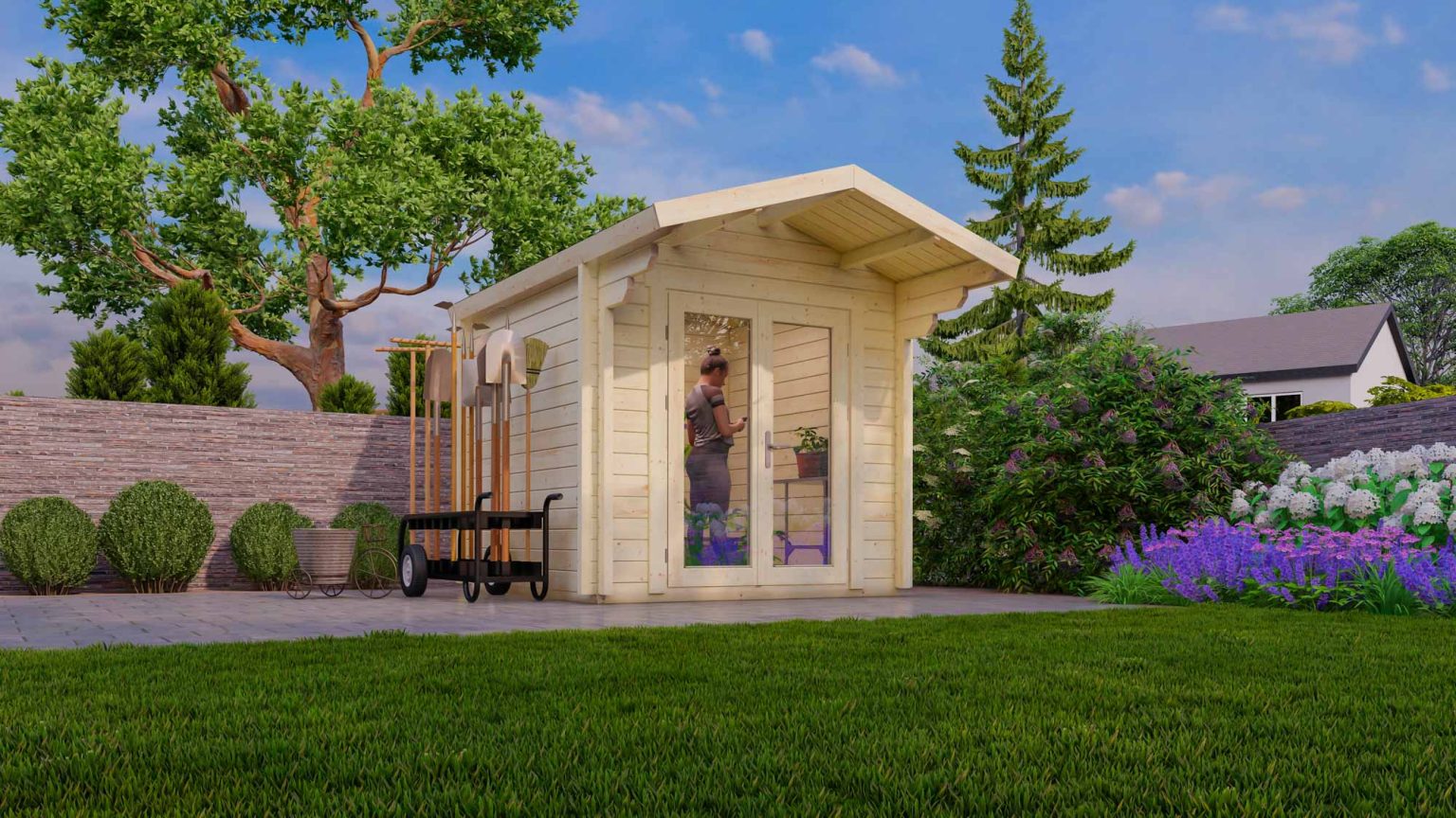 Budget 2 Log Cabin 2.5m x 2.5m - Log Cabins & Homes -MyCabin.ie
