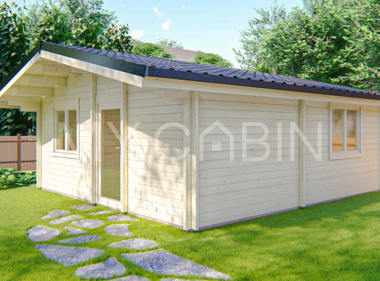 One Bedroom B Log Cabin 5.9m x 6.4m - Log Cabins & Homes -MyCabin.ie