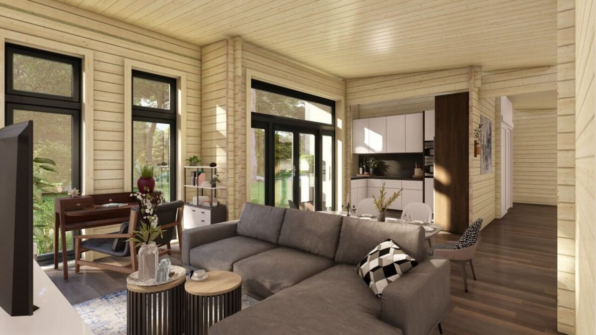 Barn Style Four Bedroom B Log Cabin 14m x 8.5m - Log Cabins & Homes ...